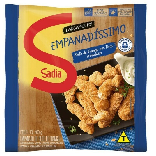 Tirinhas de Frango Sadia 400g Empanado Trad. é aqui na Barcelos