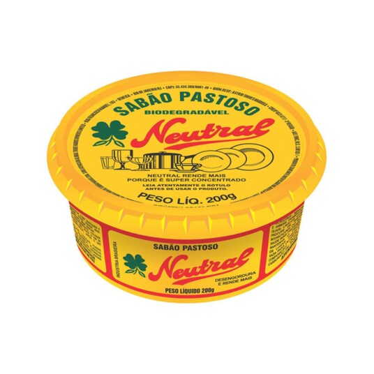 Sabao Pastoso Neutral 200g Tradicional é aqui na Barcelos