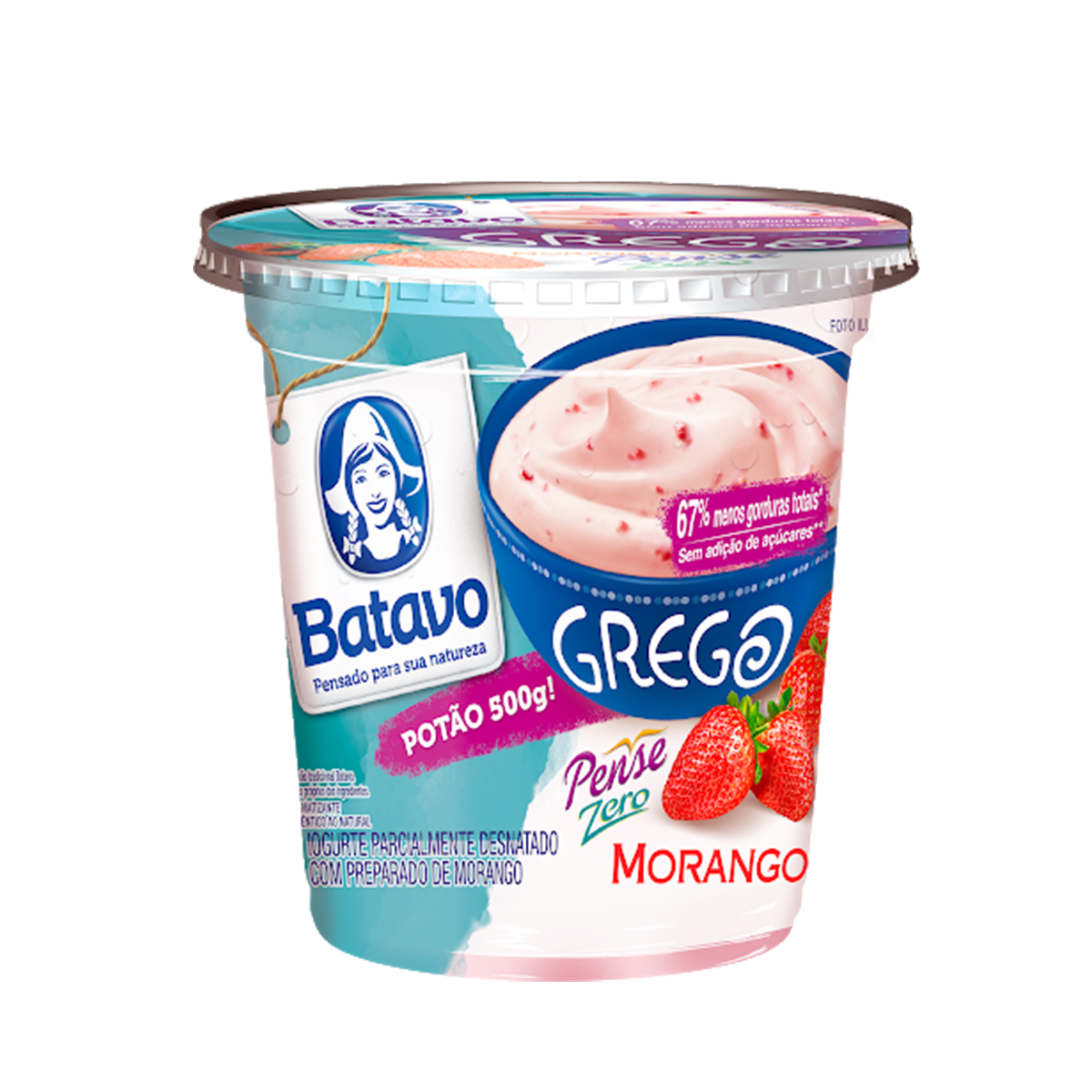 Iogurte Grego Light Batavo 450g Morango é aqui na Barcelos