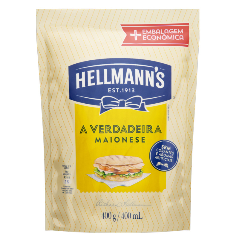 Maionese Hellmanns 400g Sache é aqui na Barcelos