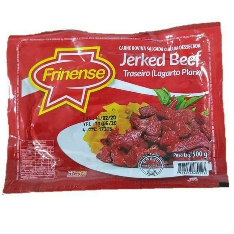 Charque Jerked Beef Frinense 500g Lagarto Plano é aqui na Barcelos