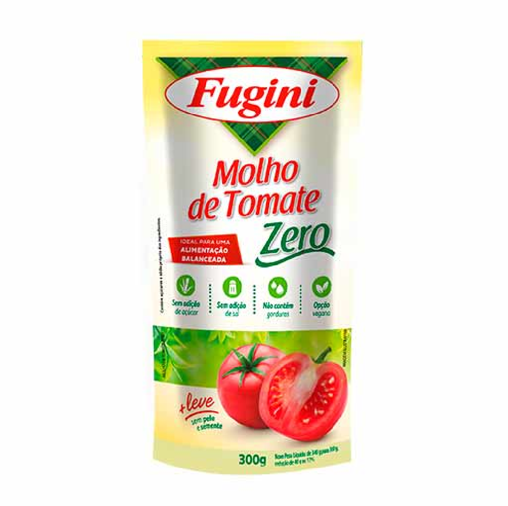 Molho de Tomate Fugini 300g Zero Sache é aqui na Barcelos