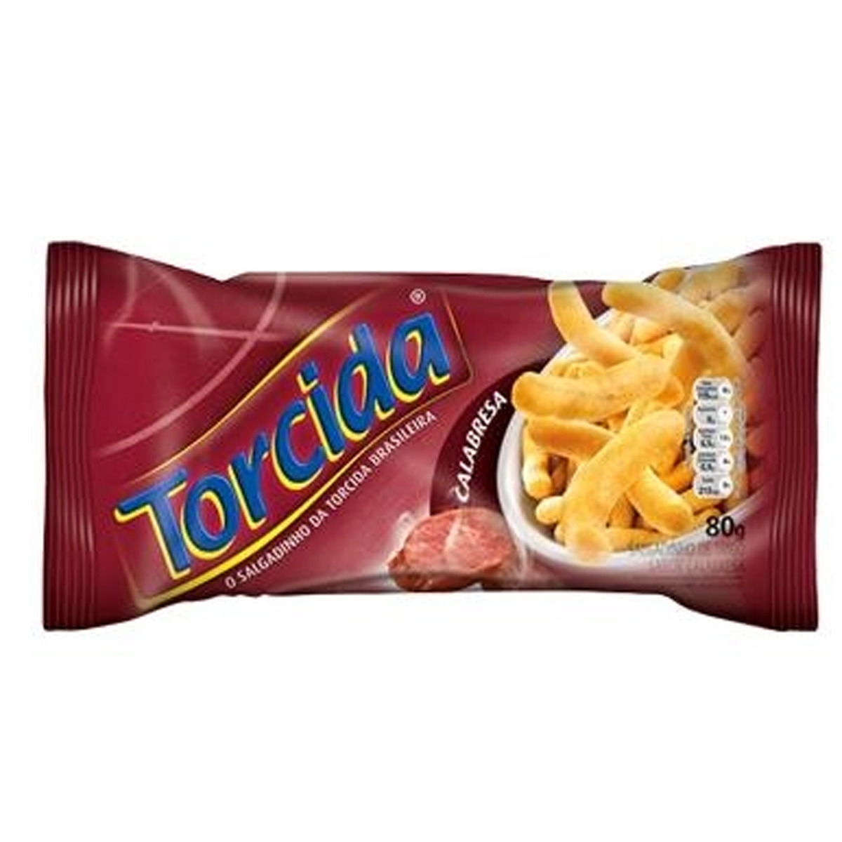 Salgadinho Torcida 70g Calabresa é aqui na Barcelos