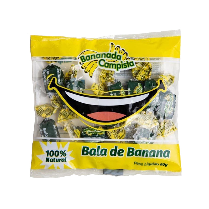 Bala de Banana Banan.campista 60g é aqui na Barcelos