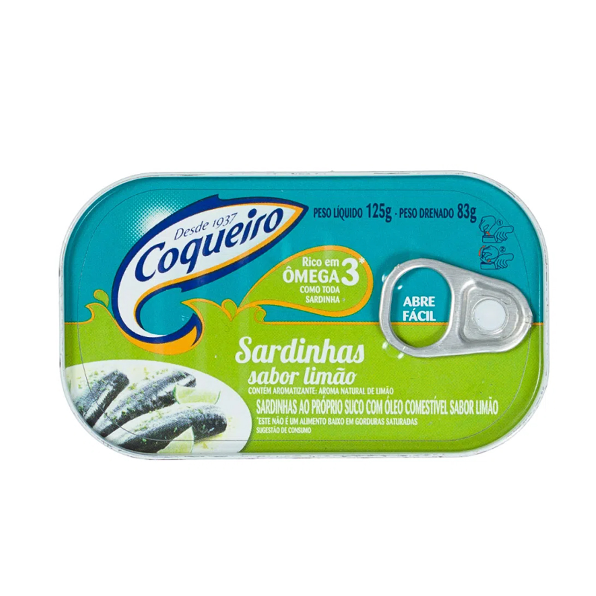Sardinha Coqueiro 125g Oleo S/limao é aqui na Barcelos