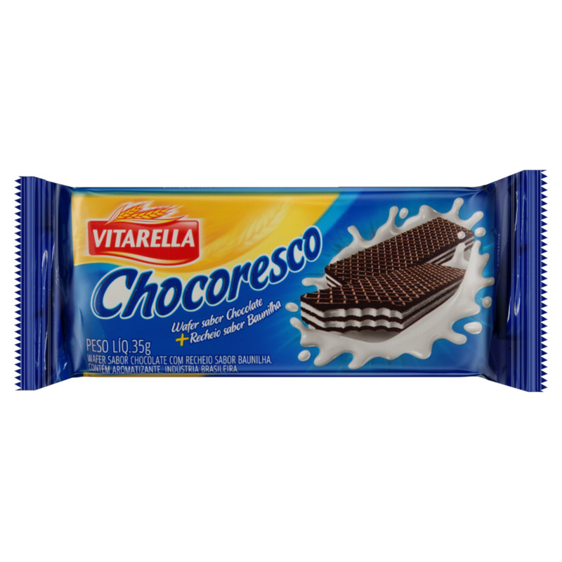 Biscoito Wafer Vitarella 35g Chocor.baunilha é aqui na Barcelos