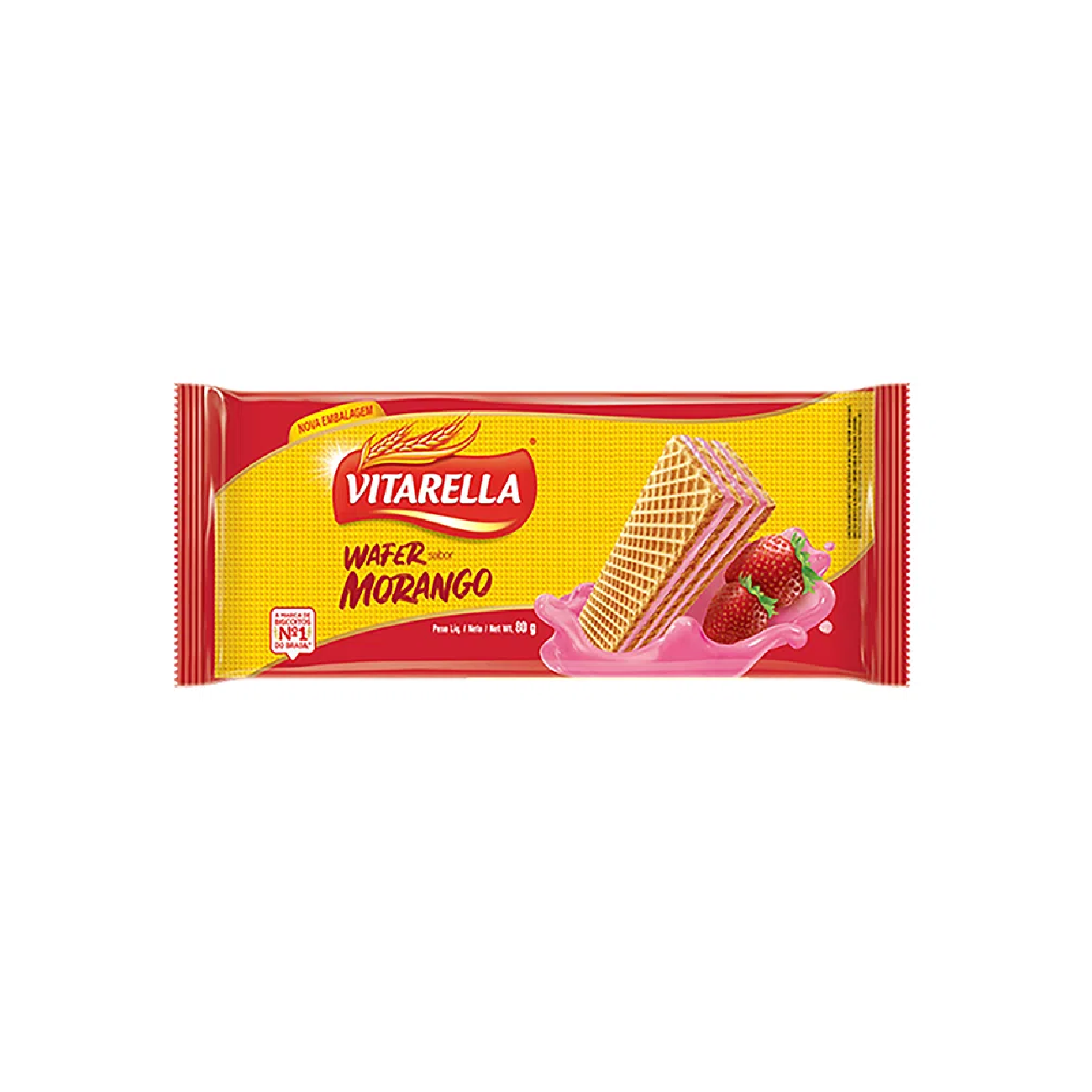 Biscoito Wafer Vitarella 80g Morango é aqui na Barcelos
