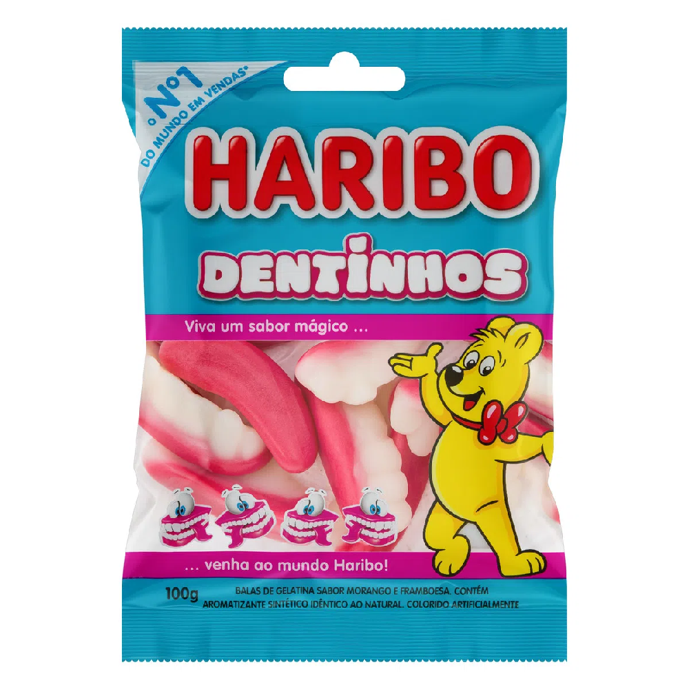 Bala de Gelatina Haribo 80g Dentinhos é aqui na Barcelos