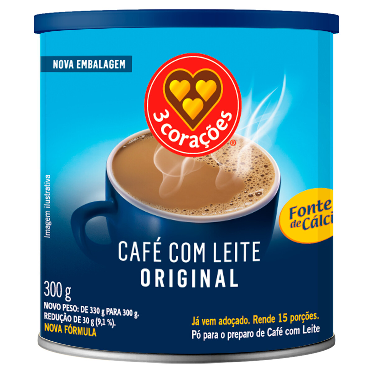 Cafe C/leite 3 Coracoes 300g Orig.lata é aqui na Barcelos