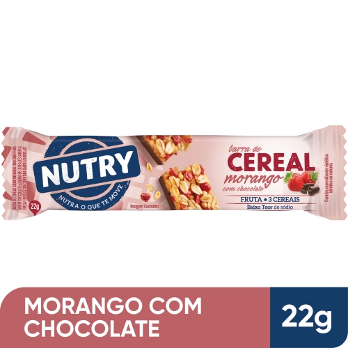 Barra Cereal Nutry 22g Morango/chocol. é aqui na Barcelos