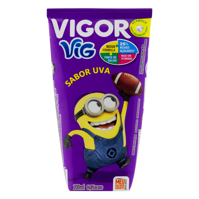 Suco Minions Vigor 200ml Uva é aqui na Barcelos