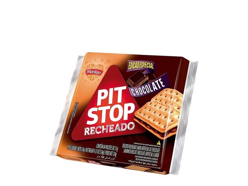 Biscoito Pit Stop Marilan 98g Rech Chocolate é aqui na Barcelos
