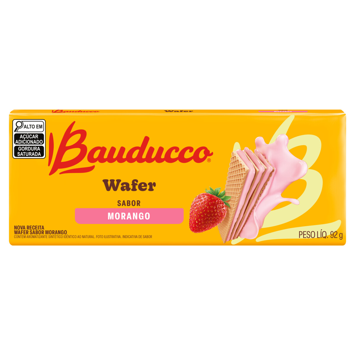 Biscoito Wafer Bauducco 92g Morango é aqui na Barcelos